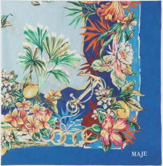 Maje Carr&eacute; 90x90cm En Imprim&eacute; Coton - Imprime Floral Multicouleur - Maje