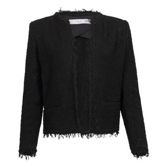 Iro Chic Fransenjacke - - Jackets - Damen - Schwarzk - S