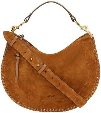 Isabel Marant Sac Oskan soft zip en cuir de veau velours tress&eacute;