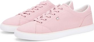 Tommy Hilfiger Plateausneaker TOMMY HILFIGER TH LOW PROFILE VULC CANVAS, Damen, Gr. 36, rose, Baumwolle, unifarben, Basic, Schuhe Plateausneaker, Halbschuh, Schn&uuml;rer