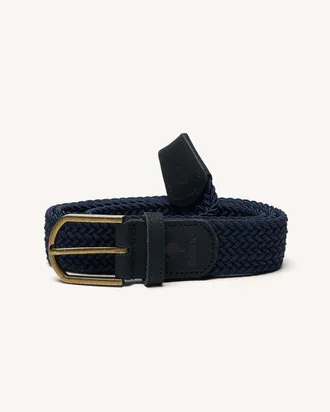 Faguo Ceinture tress&eacute;e bleu marine et dor&eacute;