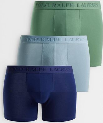 Polo Ralph Lauren Boxer Brief mit Ton-in-Ton-Branding in Gr&uuml;n, Blau und Marineblau
