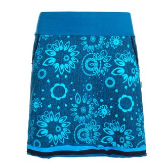 vishes Alternative Bekleidung - Damen Mini-Rock Baumwolle geometrisches Muster elastischer Bund t&uuml;rkis 42