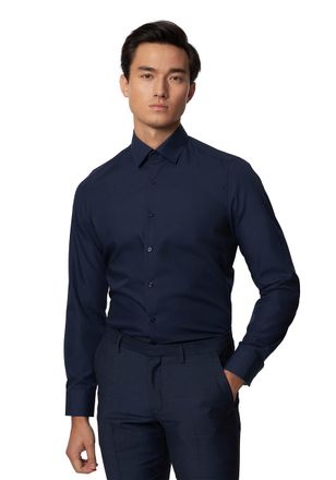 Roy Robson Herren Langarmhemd-Slim fit-B&uuml;gelfrei-100% Baumwolle Hemd, Dunkelblau, 40