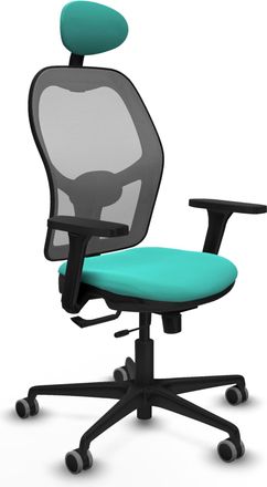 Piqueras y Crespo Ergonomischer Stuhl mit Lendenwirbelst&uuml;tze mit 3D-Armlehnen und festem Kopfteil, ausgestattet mit Syncro/Traslack und Schaumstoff, Rollen 65 mm, Parke