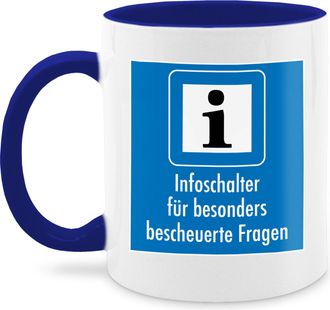 Shirtracer Tasse Tassen 325ml - Kollegen - Infoschalter für besonders bescheuerte Fragen | Infoschalter für dumme Fragen | Scherzartikel Büro | Lustiges Geschenk
