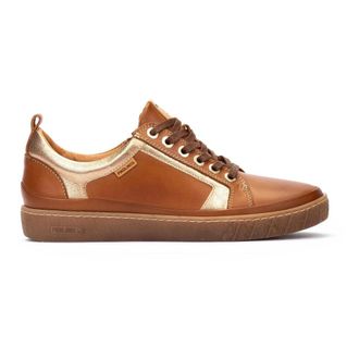 Pikolinos Femme, Chaussures, Brun, Taille: 40 EU Baskets en cuir marron avec zip et lacets