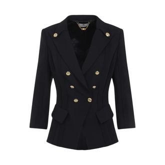 Elisabetta Franchi Double-Layer Stretch Crepe Jacket - - Jackets - Damen - Schwarzk - L