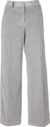 PESERICO Femme, Pantalons, Gris, Taille: 36 FR Pantalon en velours c&ocirc;tel&eacute; 500 lignes