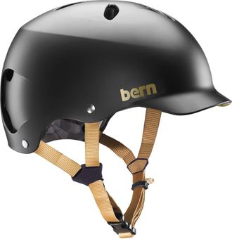 Bern Watts Classic Fahrradhelm, Schwarz/Gold, M