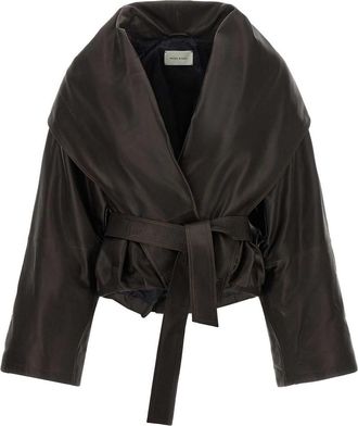 Magda Butrym Blouson En Cuir - Marron