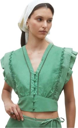 Suncoo Femme, Blouses et Chemises, Vert, Taille: 36 FR Top Lio