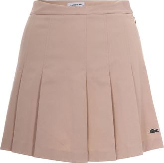 Lacoste Femme, Jupes, Beige, Taille: 30 FR Short Stretch Cotton Pleated Skirt
