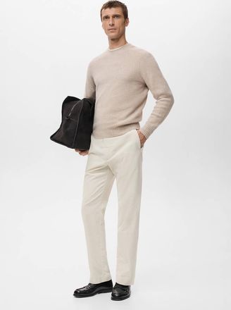 Mango Pantalon velours c&ocirc;tel&eacute; regular-fit blanc cass&eacute; - Homme - 38 - MANGO MAN