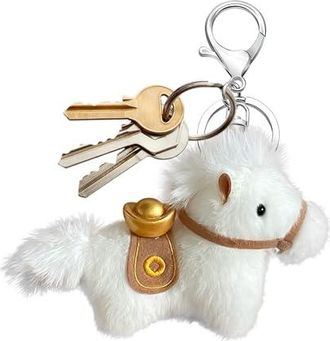 Generic Porte-cl&eacute;s cheval pour sac &agrave; dos | Pendentif souvenir de 10,2 cm - Breloque de sac en peluche | Pour femme, petit ami, amoureux, sac &agrave; dos, voyage, ma