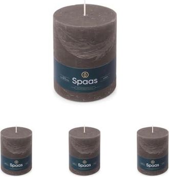 Spaas Rustik-Stumpenkerze, 100/130 mm, 95h, dunkelgrau (Packung mit 4)