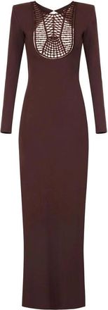 Elisabetta Franchi Femme, Robes, Brun, Taille: 40 FR Robe de Soir&eacute;e Coupe Slim