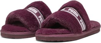 Puma Damen Fluff Schiebe-Sandalen, Dark Jasper-WARM White, 43 EU