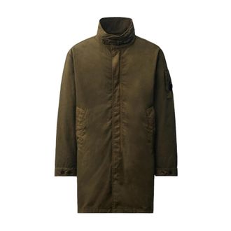 C.P. Company Twill Kapuzen-Parka mit Fischschwanz-Schnitt - - Coats - Herren - Gr&uuml;n - M