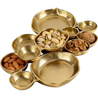 Generico Cluster-Serviertablett | Vintage-Tischdekoration aus Metall, dekorative Servierschalen f&uuml;r Besprechungen, Obst, Nudeln, Vorspeisen, Desserts, Partys, 