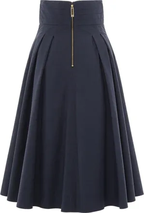 Elisabetta Franchi Pleated Taffeta Skirt - Blue