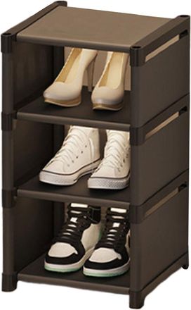Generic Schuhschrank F&uuml;r Den Eingangsbereich, Faltbares,Stapelbarer - F&uuml;r Den Eingangsbereich - Mehrschichtige Aufbewahrungsbox, Schwarzer Haushalts-Schuh- F&uuml;