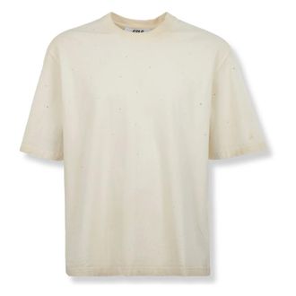 Golden Goose Homme, Tops, Beige, Taille: M T-Shirt Orn&eacute; de Cristaux
