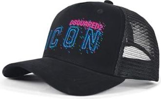 Generic DSQUARED2S Icons Casquette de baseball classique pour homme Casquette dété décontractée imprimée classique Snapback, Noir, Taille unique