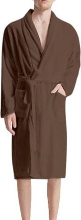 Generic Peignoir d&eacute;contract&eacute; pour homme, couleur unie, automne et hiver, &eacute;pais et chaud, v&ecirc;tements de nuit, v&ecirc;tements de nuit, v&ecirc;tements de maison, pantalons 