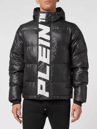 Philipp Plein Doudoune rembourr&eacute;e en tissu technique avec capuche et logo