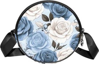 Generic Sac &agrave; bandouli&egrave;re rond pour femme, petit sac &agrave; bandouli&egrave;re avec fermeture &eacute;clair, bretelles r&eacute;glables, sac &agrave; main rond d&eacute;contract&eacute; pour femmes et fill