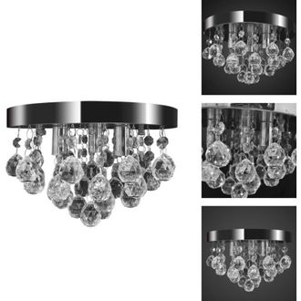 vidaXL Vidaxl - Lustre suspendu Design de cristal Chrome - Plafonnier Cristal - Lustre Cristal - Luminaire Int&eacute;rieur - &Eacute;clairage Moderne - D&eacute;coration