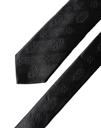 Dolce & Gabbana Patterned Silk Necktie - Black
