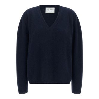 Be You V-Ausschnitt Pullover - - Knitwear - Damen - Blau - L