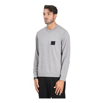 A|X Armani Exchange Homme, Pulls, Gris, Taille: S Pull col rond gris style essentiel