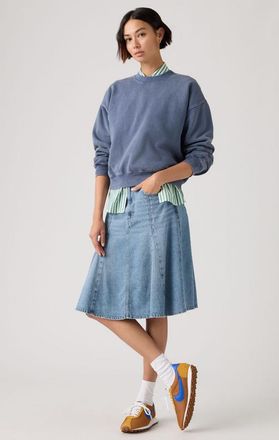 Levi's Godet Knee Length Skirt - Damen - Blau / Blau