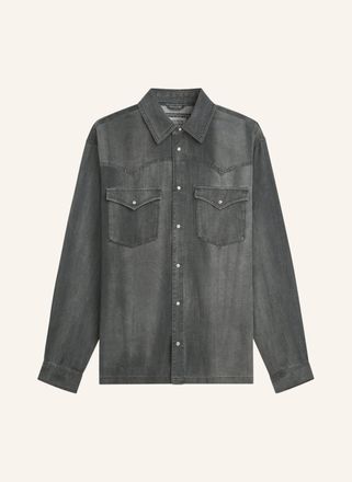 Scotch & Soda Hemd Comfort Fit In Jeansoptik grau