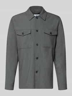 Lindbergh Relaxed Fit Hemdjacke mit Kentkragen und Brusttaschen