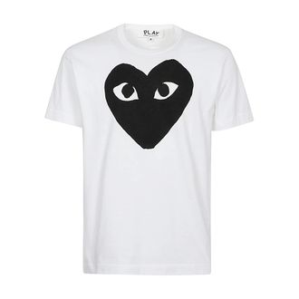 Comme Des Gar&ccedil;ons Logo Baumwoll T-shirt Wei&szlig; Polos - - Tops - Herren - Wei&szlig; - XL