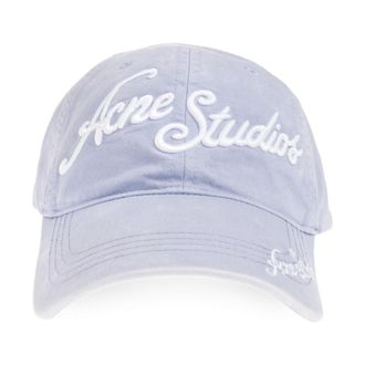 Acne Studios unisex, Accessoires, Bleu, Taille: ONE Size Casquette Logo Brod&eacute;