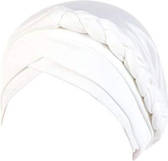 Generic Turban à volants musulmans pour femme, blanc, Taille unique