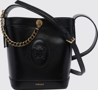Versace Medusa 95 Mini-Beuteltasche aus Leder mit Metallgewebe