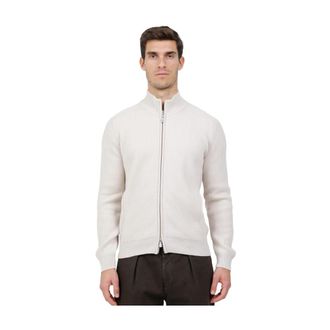 Gran Sasso Maglia Full-Zip mit englischem Rippmuster aus Wolle und Kaschmir - - Knitwear - Herren - Beige - XL