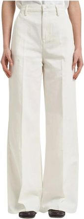 7 For All Mankind Femme, Pantalons, Blanc, Taille: W24 Wide Pantalons