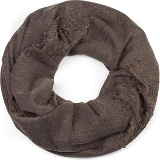 styleBREAKER Unisex Loop Schal mit strukturierter Oberfläche im Destroyed Vintage Look, Schlauchschal, Tuch 01016191, Farbe:Braun