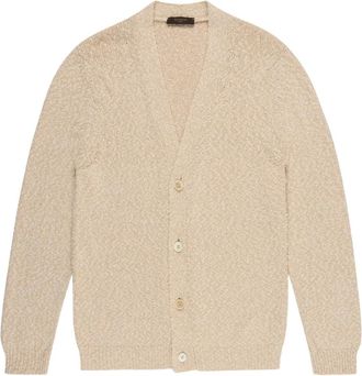 Zanone Homme, Pulls, Beige, Taille: XL Cardigan en coton coupe slim
