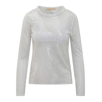 Michael Kors Femme, Tops, Blanc, Taille: 38 FR Embellished Mesh Top