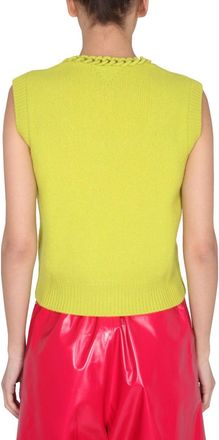 Bottega Veneta Crochet Chain Wool Vest - Green