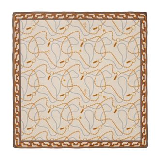 Le Parmentier Ketten & Perlen Seidenschal Quadratisch - - Accessories - Damen - Beige - ONE SIZE