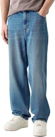 Generic Jean Homme Jeans Homme Jean Skater Taille Basse Ample Coupe Droite Stretch - Pantalon Loose Streetwear Inspir&eacute; De La Culture Skate Masculine